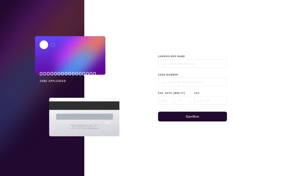 Frontend Mentor Responsive Interactive Card Details With Reactjs Sass