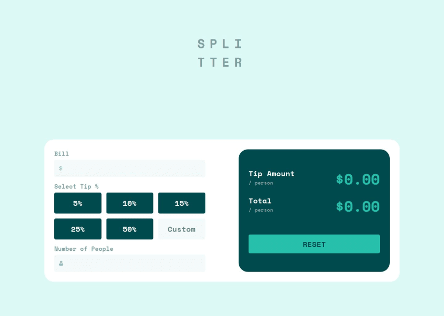 Frontend Mentor Tip Calculator Using Vanilla Html Css And Javascript Coding Challenge Solution