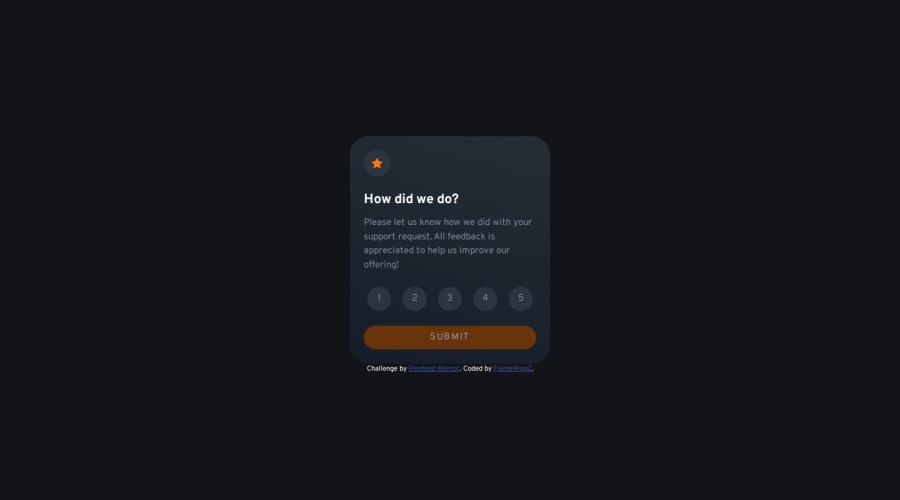 Frontend Mentor Interactive Rating Component Coding Challenge Solution