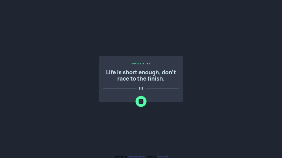 Frontend Mentor Advice Generator App Using Tailwind Css Coding