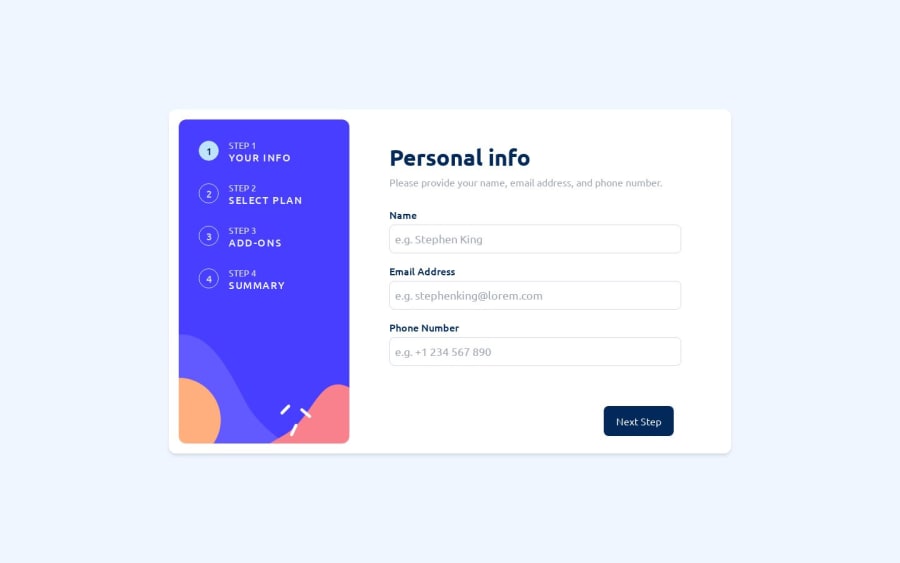 Frontend Mentor Multi Step Form Built With Reactjs And Tailwindcss Coding Challenge Solution