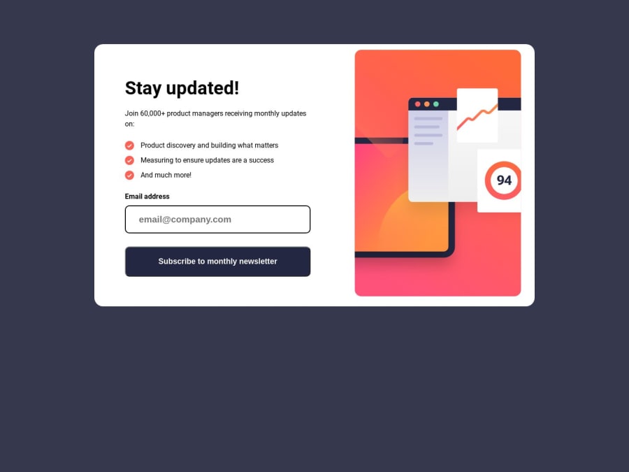 Frontend Mentor Newsletter Sign Up Using Javascript Css And Htlm