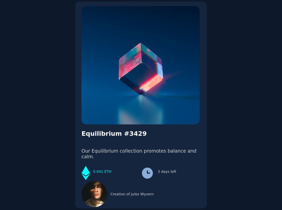 Frontend Mentor Nft With Css Grid Coding Challenge Solution