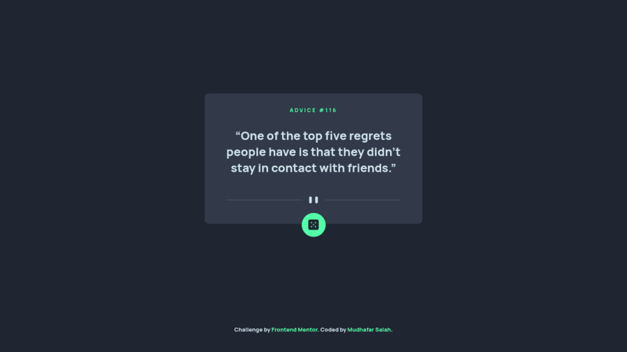 Frontend Mentor Advice Generator App Using Html Css Js And Api