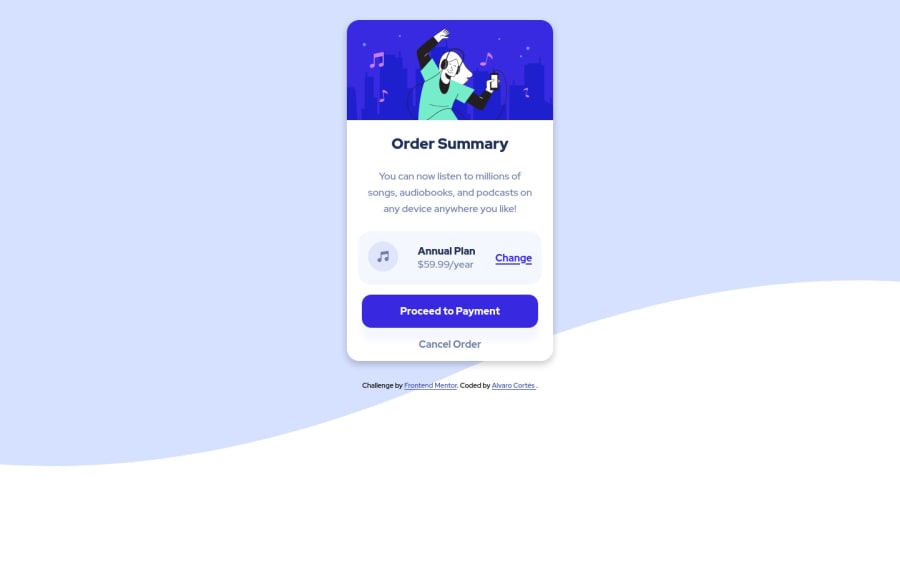 Frontend Mentor Order Summary Component Coding Challenge Solution