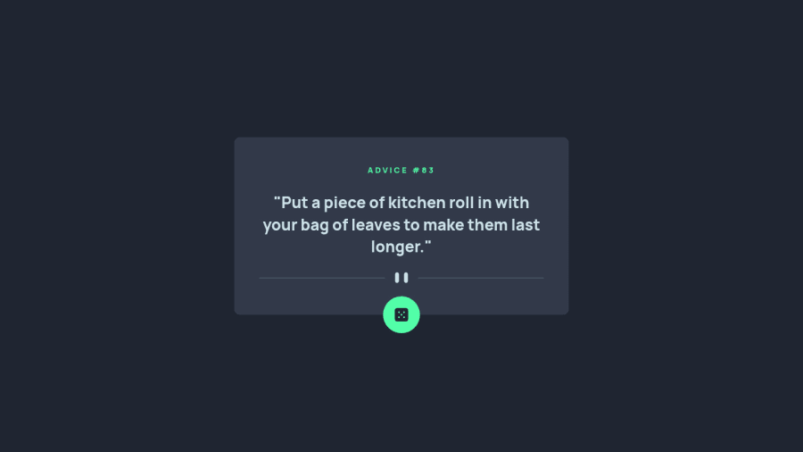 Frontend Mentor Random Advice Generator Built Using React Coding