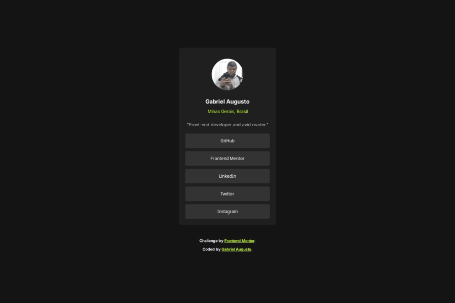Frontend Mentor Social Links Profile Html Css Flexbox E Media Queries Coding Challenge