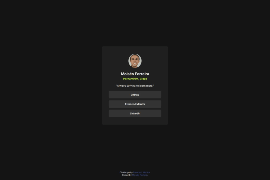 Frontend Mentor Social Links Profile Solution Using Html And Css Coding Challenge Solution