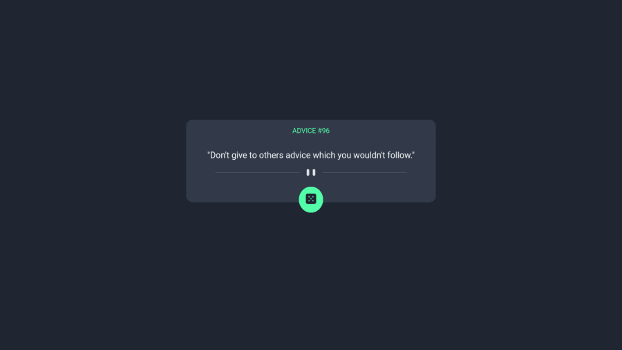 Frontend Mentor Advice Generator App Madde Using Html Css And Javascript Coding Challenge Solution