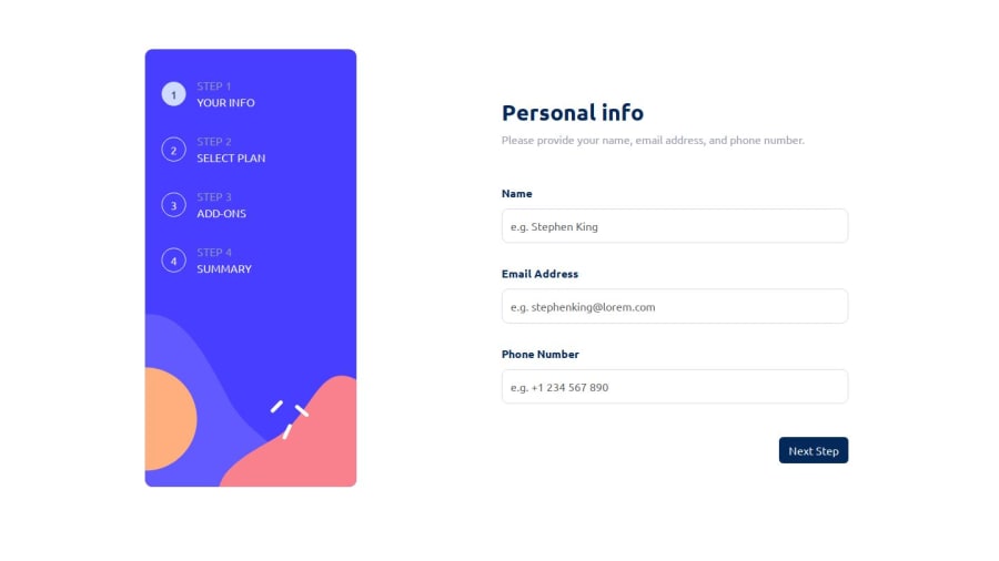 Frontend Mentor Multi Step Form By React And Bootstrap Coding