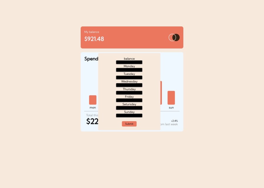 Frontend Mentor Expenses Chart Modified By Adding Setting Menu Coding