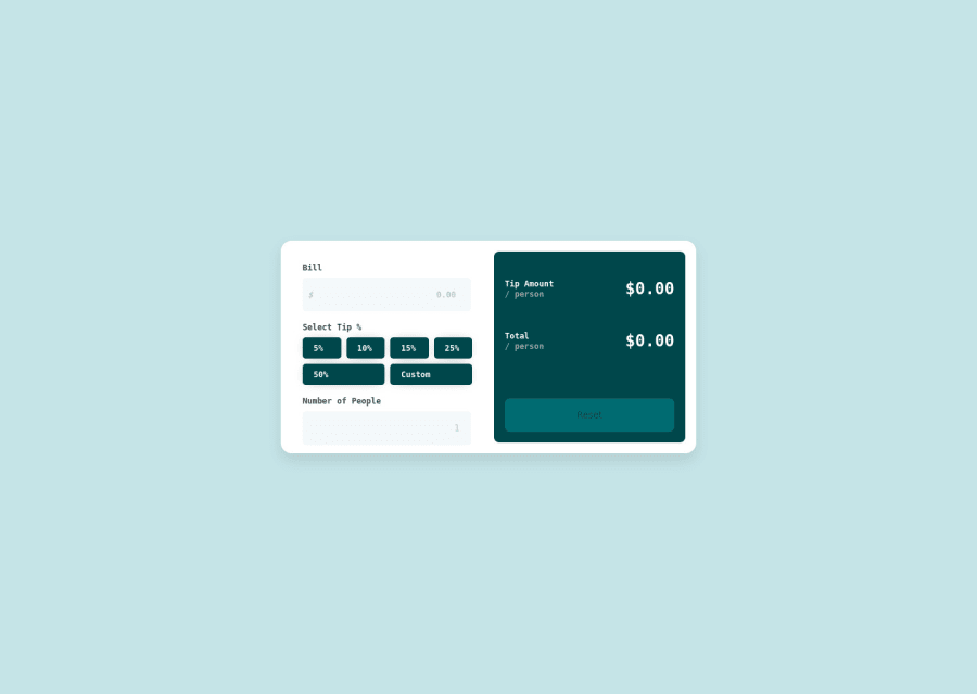 Frontend Mentor Vite React Tip Calculator Coding Challenge Solution