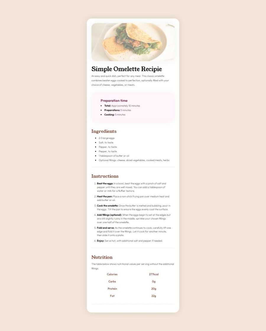 Frontend Mentor Responsive Recipe Page Built With Css And Html Coding Challenge Solution