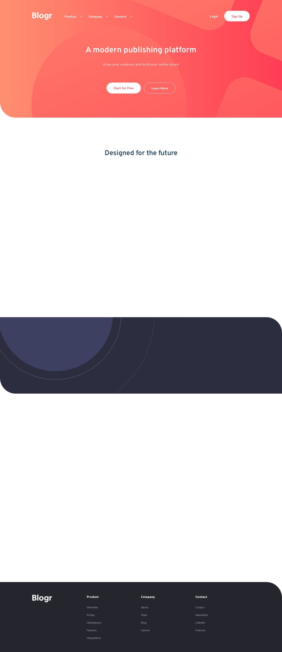 Frontend Mentor Blogr Landing Page With Html Scss Coding Challenge