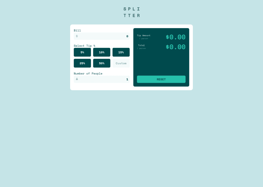 Frontend Mentor Tip Calculator App Using React Js And Tailwindcss Coding Challenge Solution
