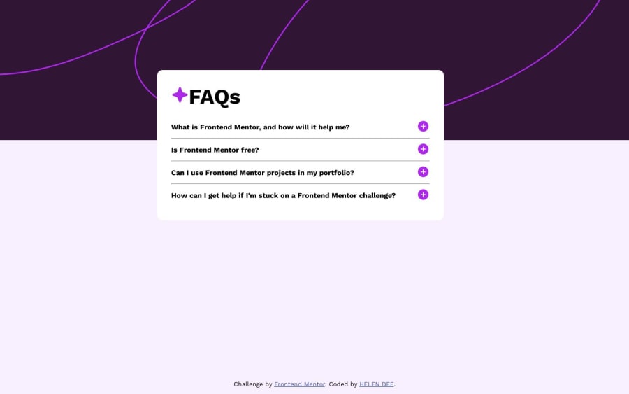 Frontend Mentor Responsive Faqs Accordion Using Html Css And Js Coding Challenge Solution
