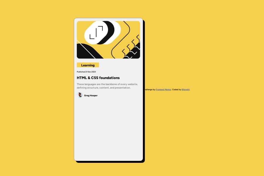 Frontend Mentor Blog Card Preview Coding Challenge Solution