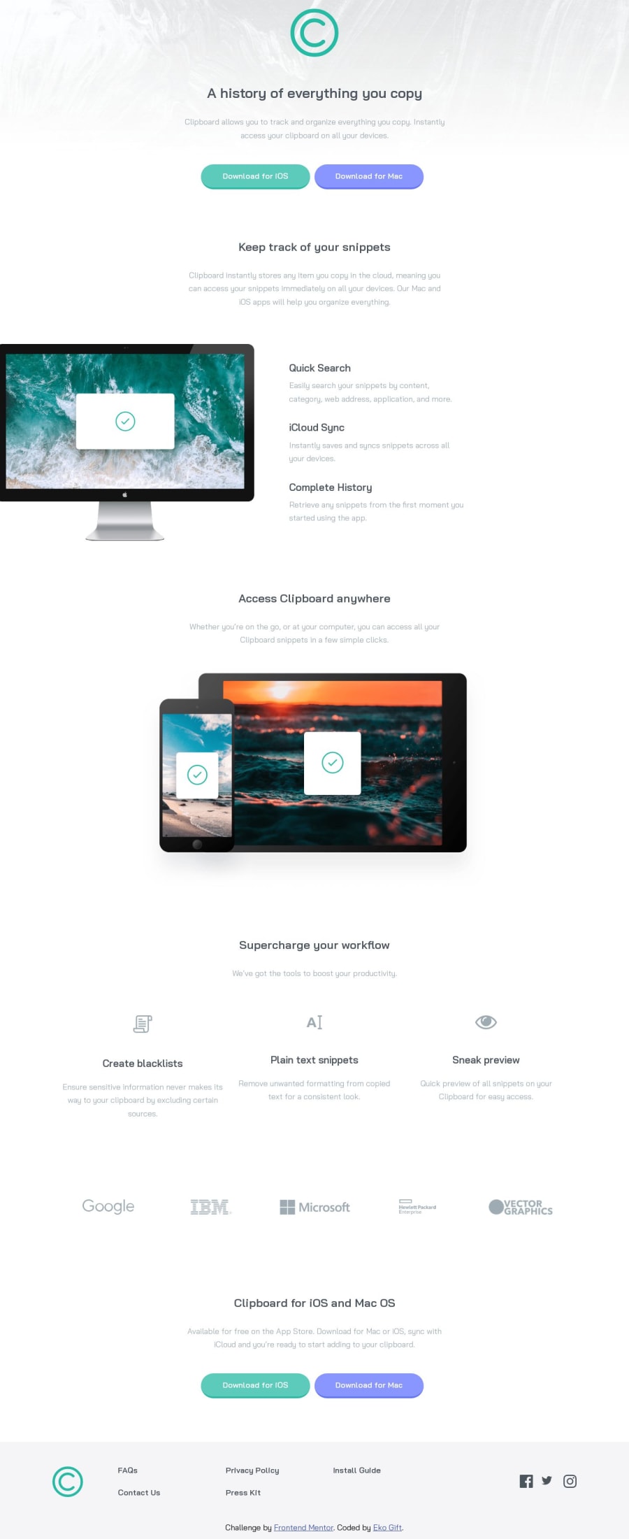 Frontend Mentor Clipboard Landing Page Using Flexbox And Css Grid