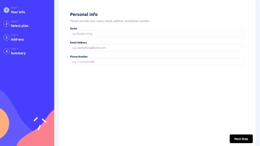 Frontend Mentor Multi Step Form Coding Challenge Solution