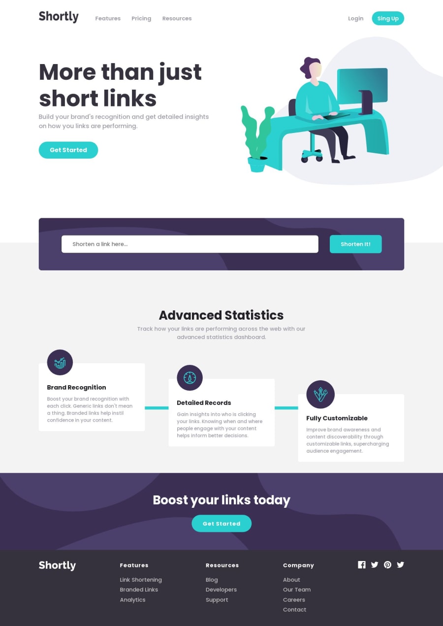 Frontend Mentor Responsive Url Shortening Api Landing Page Using Reactjs Coding Challenge Solution