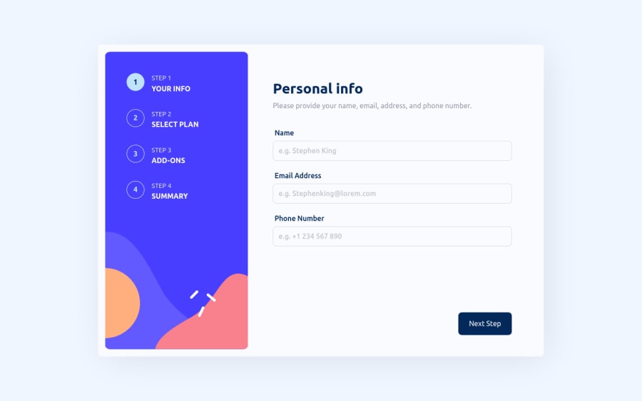 Frontend Mentor Multi Step Form Coding Challenge Solution