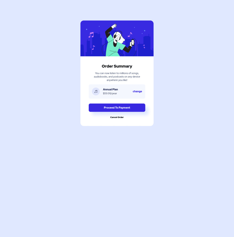 Frontend Mentor Order Summary Component Coding Challenge Solution