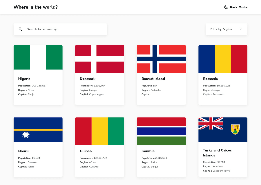 Frontend Mentor Rest Countries With Pagination Using Reactjs