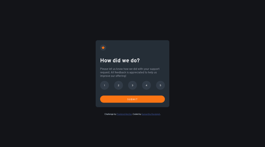 Frontend Mentor Interactive Rating With Htmlcss Js Coding Challenge Solution