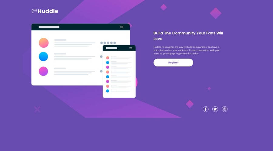 Frontend Mentor Responsive Huddle Landing Page Using Html And Css Coding Challenge Solution
