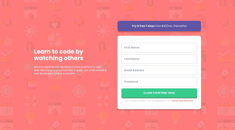 Frontend Mentor Intro Component With Signup Form Coding Challenge