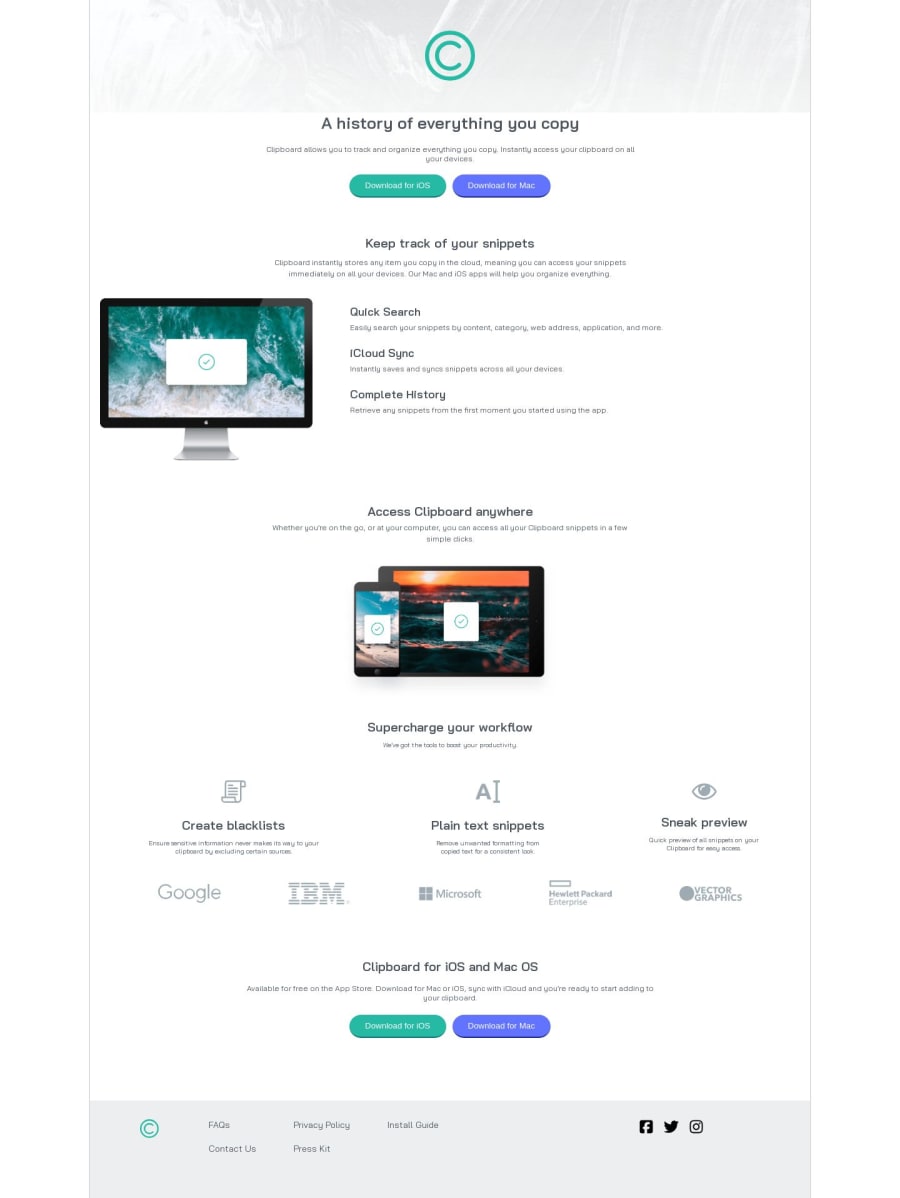 Frontend Mentor Responsive Clipboard Landing Page Using Html And Css