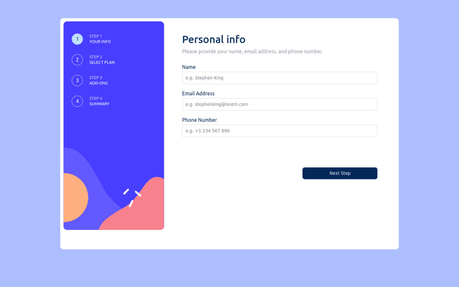 Frontend Mentor | Responsive Multi step form coding challenge solution Frontend Mentor | Responsive Multi step form coding challenge solution