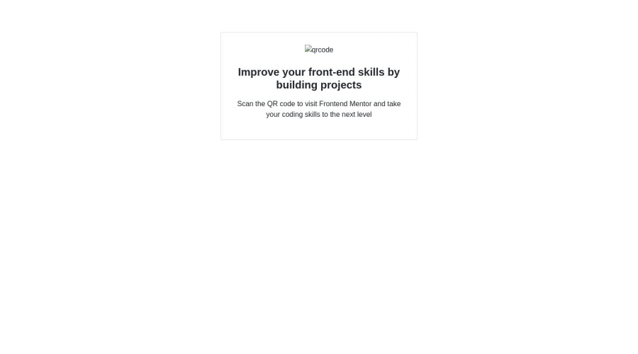 Frontend Mentor First Challenge With Qr Code Coding Challenge Solution