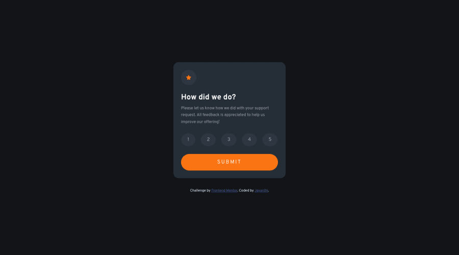 Frontend Mentor Interactive Rating Component Built Using Html Css And Javascript Coding