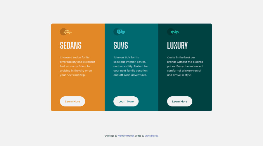 Frontend Mentor 3 Column Preview Card With Css Flexbox And Media Query Coding Challenge Solution
