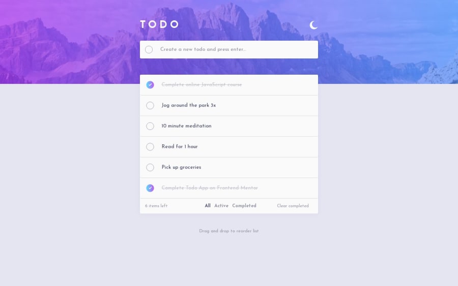 Frontend Mentor Todo App With Nextjs Fullstack App Coding Challenge
