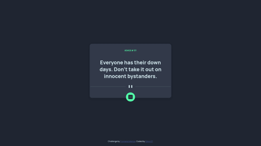 Frontend Mentor Advice Generator With Css Flexbox And Fetch Js Coding Challenge Solution