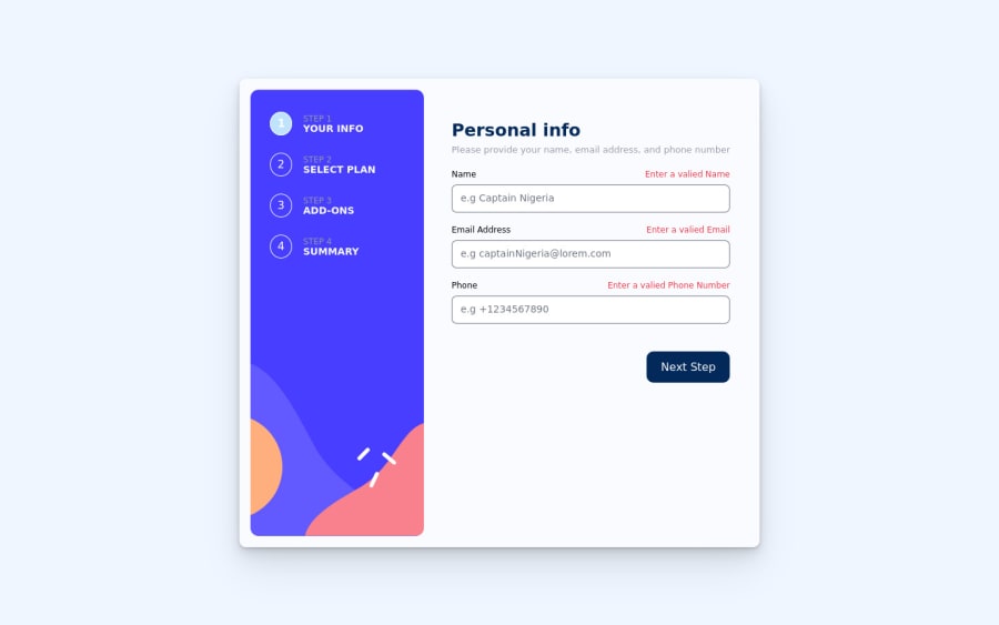 Frontend Mentor Multi Step Form Using Reactjs And Tailwindcss Coding Challenge Solution