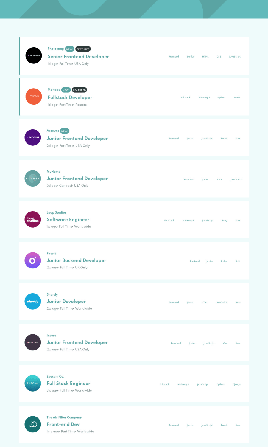 Frontend Mentor Job Listings With Filtering Functionality Built With