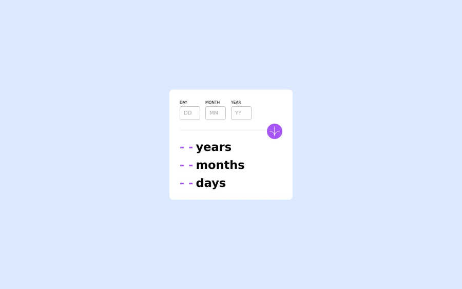 Frontend Mentor Age Calculator Using Tailwindcss And Js Coding