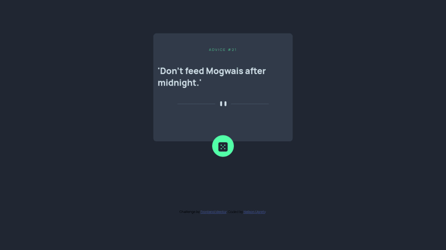 Frontend Mentor Advice Generator App Using Html Css And Javascript Coding Challenge Solution
