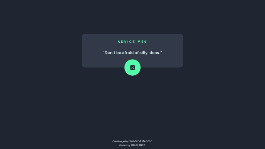 Frontend Mentor Advice Generator App Using A Api With Responsive Design Coding Challenge Solution