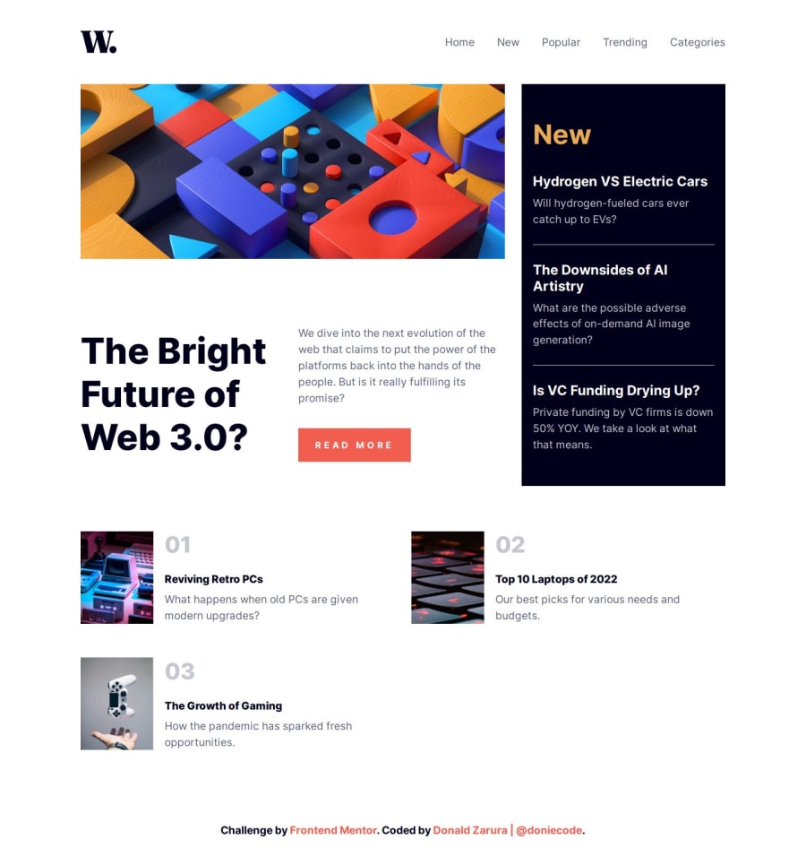 Frontend Mentor News Homepage Using Css And Javascript Coding