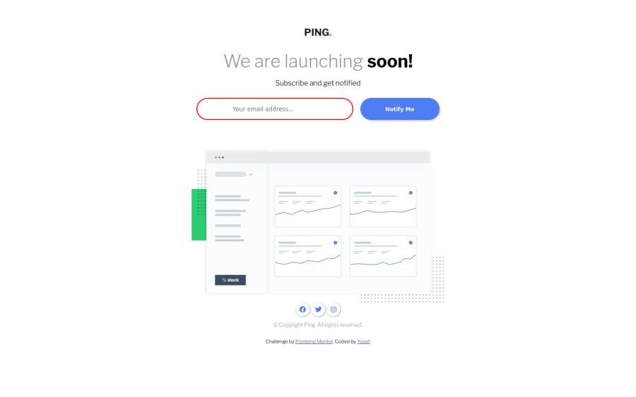 Frontend Mentor Ping Coming Soon Page Using Html And Css Coding