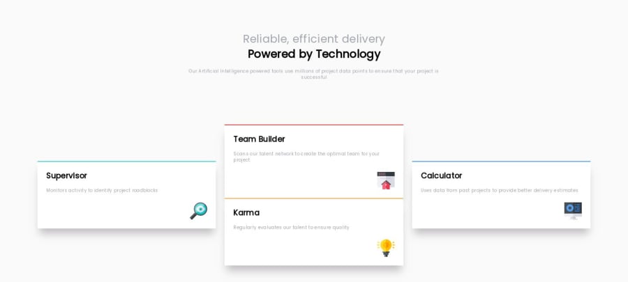 Frontend Mentor Four Card Feature Section Html Css Coding Challenge