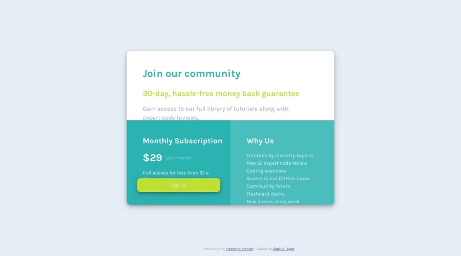 Frontend Mentor Second Front End Mentor Challenge Using Only Html And