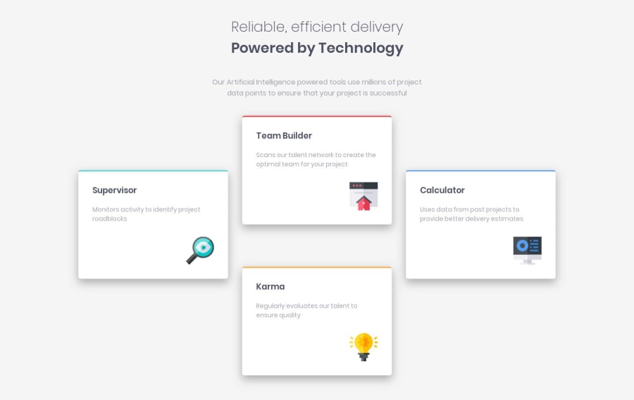 Frontend Mentor Four Card Feature Section Using Html Css Coding
