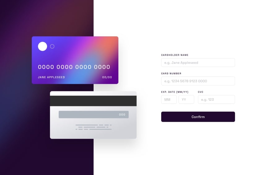 Frontend Mentor Interactive Card Details Form Solution Coding Challenge Solution 7855