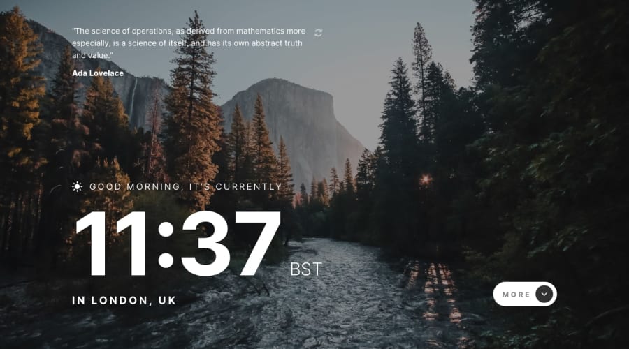 Frontend Mentor | Clock App using React and SCSS coding challenge solution Frontend Mentor | Clock App using React and SCSS coding challenge solution