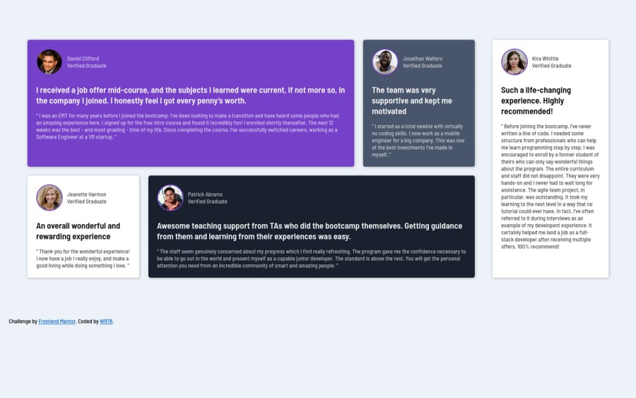 Frontend Mentor Testimonial Card Challenge Using Css And Html Coding